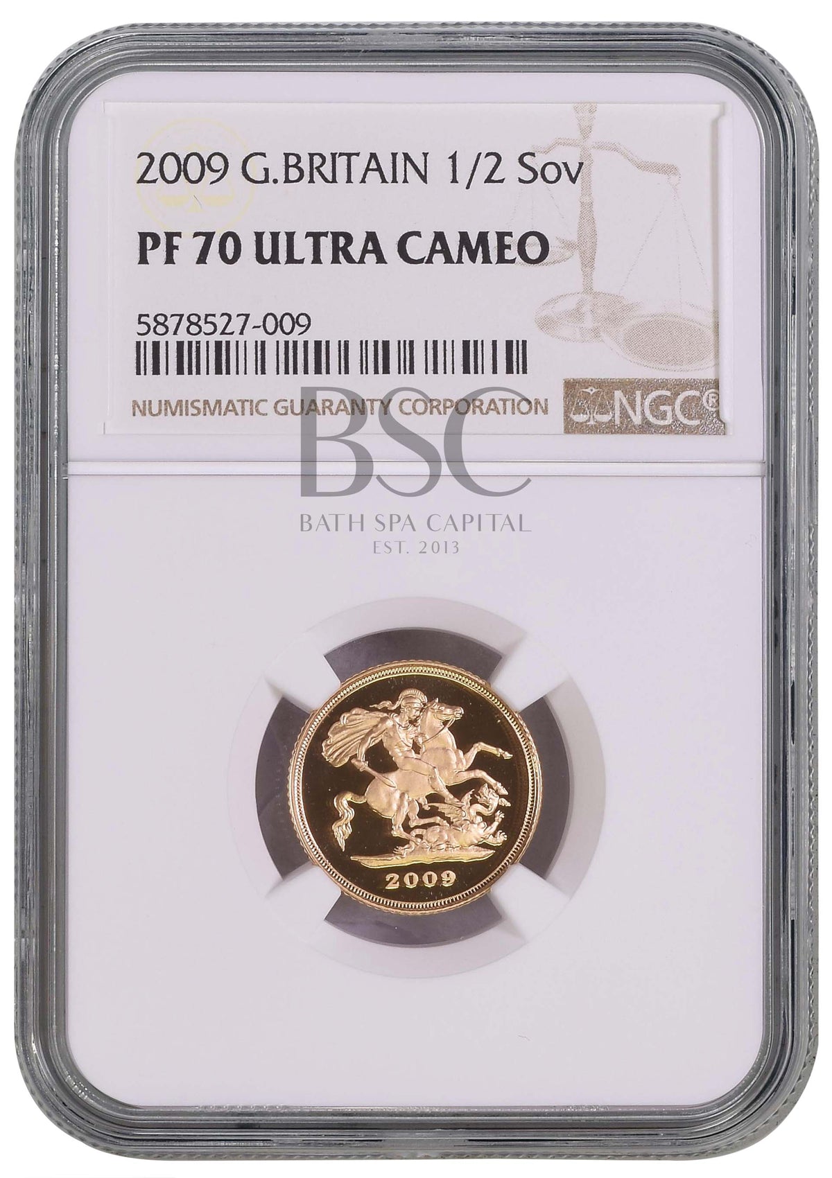 Elizabeth II, 2009 Gold Proof Half Sovereign NGC PF70 Ultra Cameo ...